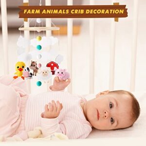 Baby Mobile for Crib Woodland Nursery Room Decor Baby Nursery Decor Jungle Animals Crib Mobile Farm Animals Crib Decorations for Baby Woodland Animals Baby Gifts Felt Nursery Mobiles (Cute Style)