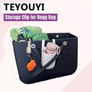 TEYOUYI Hooks Accessories for Bogg Bags, Insert charm Cutie Cup Holder connector key Holder Mask Holder,2PCS White