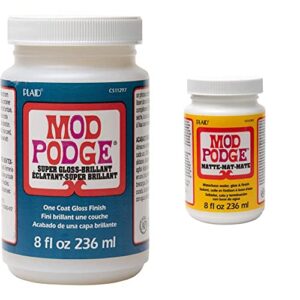 mod podge super thick gloss (8-ounce), cs11297 & cs11301 waterbase sealer, glue and finish, 8 oz, matte