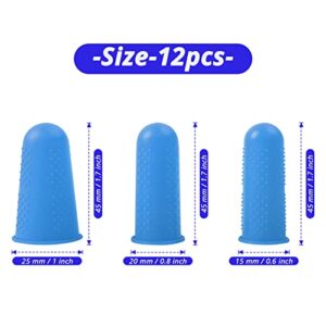 Jawflew 12 Pieces Silicone Hot Glue Gun Finger Caps, 2 Colors Finger Protectors Covers Caps, Suit for Resin Honey Adhesives Scrapbooking Sewing Crafts Ironing Embroidery Needlework (Blue+Red)