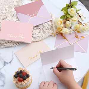 Heavy Duty Thank You Cards with Envelopes - 36 PK - Gold Thank You Notes 4x6 Inches Baby Shower Thank You Cards Wedding Thank You Cards Small Business Graduation Funeral Bridal Shower (Dusty Pink)