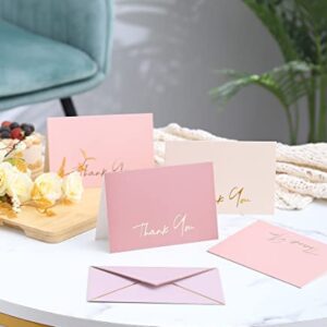 Heavy Duty Thank You Cards with Envelopes - 36 PK - Gold Thank You Notes 4x6 Inches Baby Shower Thank You Cards Wedding Thank You Cards Small Business Graduation Funeral Bridal Shower (Dusty Pink)