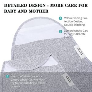 Soft and Cozy Organic Cotton Baby Swaddle Blankets Black White Gray Design Swaddle Wraps for Newborns, 0-3 Months