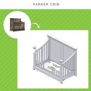 Toddler Bed Safety Guard Rail for Select Bassett Baby Cribs | See Description for List of Compatible Cribs (Cobblestone)