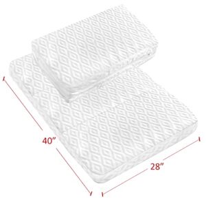 Trifold Mattress Topper Fits 4moms Breeze GO Portable Travel Playard & Breeze Plus Playard Only, Baby Foam Mattress with Ultra Soft Jacquard Water-Resistant Cover