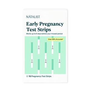 natalist pregnancy test strips early detection for women clear & accurate results ease your mind up to 6 days before missed period - 15 count