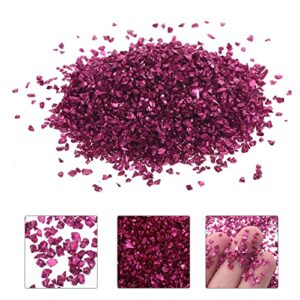 Milisten Nail Filler Crushed Glass Craft Glitter Glass Irregular Metallic Chips Broken Glass for Nail Arts Resin DIY Craft Vase Filler Jewelry Making (200g, Rosy) Resin Crafts