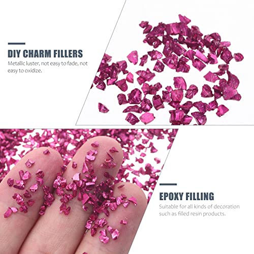 Milisten Nail Filler Crushed Glass Craft Glitter Glass Irregular Metallic Chips Broken Glass for Nail Arts Resin DIY Craft Vase Filler Jewelry Making (200g, Rosy) Resin Crafts