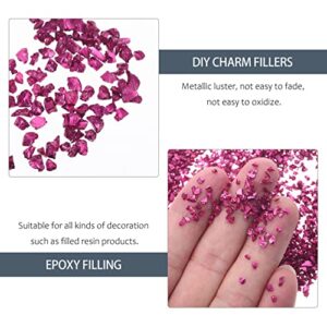 Milisten Nail Filler Crushed Glass Craft Glitter Glass Irregular Metallic Chips Broken Glass for Nail Arts Resin DIY Craft Vase Filler Jewelry Making (200g, Rosy) Resin Crafts