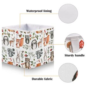 Cute Woodland Animals Storage Basket Storage Bin Rectangular Collapsible Toy Boxs Fabric Storage Organizer for Kids Room Bedroom…