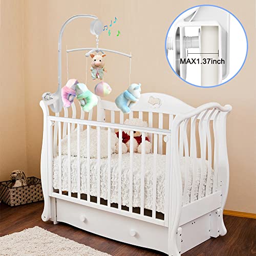 25 Inch Musical Cot Mobile, FineGood Baby Mobile Cot Mobiles for Babies Crib Mobile Bed Bell Holder with Soothing Music Box