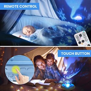 O WOWZON New Night Light Musical Projector for Kids, Star Light Projector for Bedroom, 5 Lighting Modes Mood Lights for Baby Kids Room with Remote Control,7 Sets of Film,255 Stories&Songs