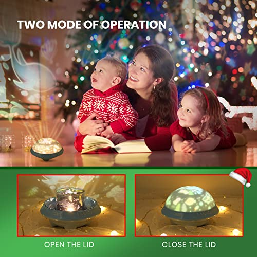 O WOWZON New Night Light Musical Projector for Kids, Star Light Projector for Bedroom, 5 Lighting Modes Mood Lights for Baby Kids Room with Remote Control,7 Sets of Film,255 Stories&Songs