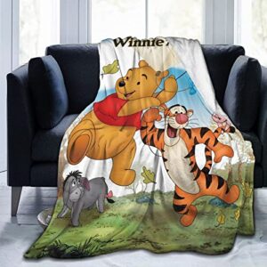 jichi throw blanket toddler baby boys girl cute bear nursery crib bedding cozy luxury soft flannel sofa chair bed living room bedroom adult 50''x40''