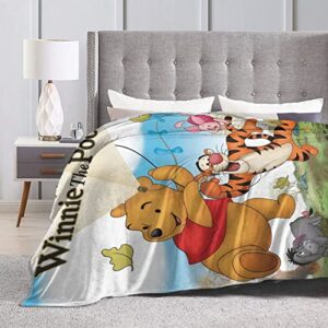 Jichi Throw Blanket Toddler Baby Boys Girl Cute Bear Nursery Crib Bedding Cozy Luxury Soft Flannel Sofa Chair Bed Living Room Bedroom Adult 50''X40''