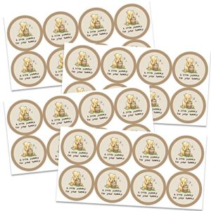 classic winnie the pooh stickers, a little yummy for your yummy stickers, perfect for baby showers, wedding favors,honey jar, party favors 32 pcs