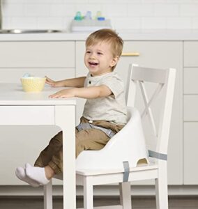 regalo baby basics™ booster seat, white, three-point safety harness, easily wipeable, sturdy & durable plastic