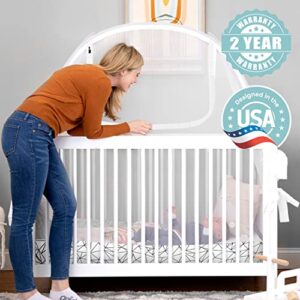 Pro Baby Safety Pop Up Crib Tent, Fine Mesh Crib Netting Cover to Keep Baby from Climbing Out, Falls and Mosquito Bites, Safety Net, Canopy Netting Cover - Sturdy & Stylish Infant Crib Topper