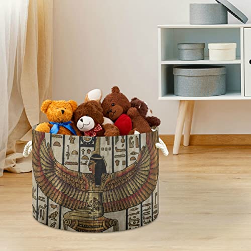 Ancient Egyptian Kids Toy Storage Basket Storage Bin Box Laundry Basket for Home Decor, Pet Toy, Blankets