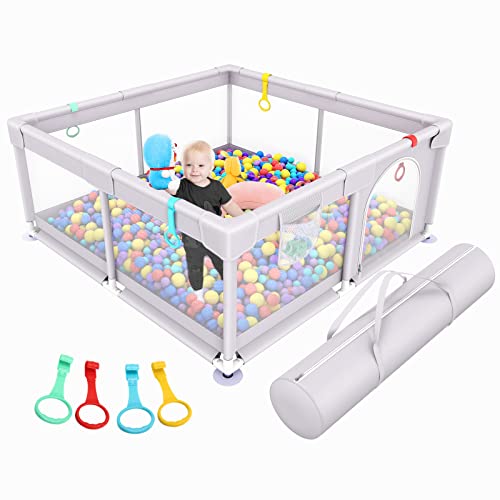 Baby Playpen, Baby Playpen for Babies and Toddlers,Kids Safe Play Center Indoor & Outdoor Playard for Kids Activity Center 50''x 50' Gives Mommy a Break