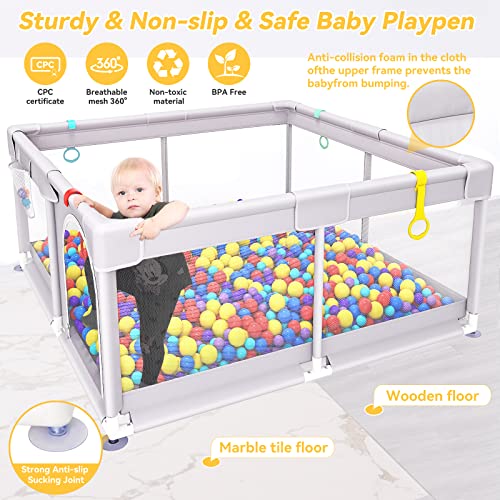 Baby Playpen, Baby Playpen for Babies and Toddlers,Kids Safe Play Center Indoor & Outdoor Playard for Kids Activity Center 50''x 50' Gives Mommy a Break