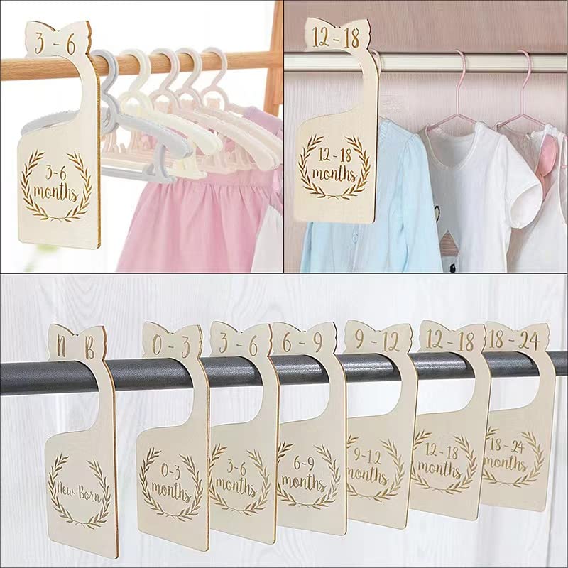 Baby Closet Dividers, Adventure Baby Closet Dividers By Month,Premium Wood Baby Closet Dividers，Thicken and One side from Newborn to 24 Months (7 Pieces)