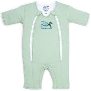 baby merlin's magic sleepsuit - 100% cotton baby transition swaddle - baby sleep suit - sage green - 3-6 months