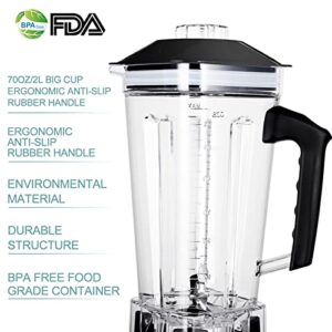 Blender Professional Countertop Blender, 2200W High Speed Commercial Blender for Shakes and Smoothies with 70Oz BPA Free Container, Smoothie Maker for Crushing Ice, Frozen Dessert, and Nuts etc.