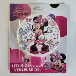 intertek disney junior minnie mouse led night light, pink