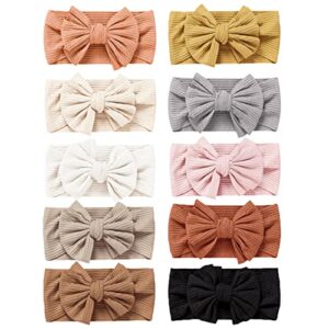 niceye pack of 10, baby girls headbands with bows handmade hair accessories stretchy hairbands for newborn infant toddler