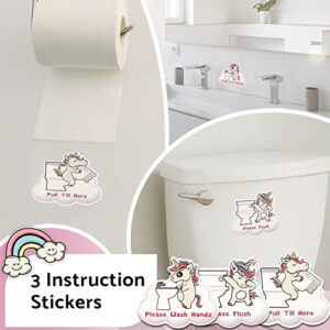 Potty Training Chart for Toddler Girls with 35 Reusable Magnetic Stickers - Unicorn Design Sticker Chart for Kids Potty Training Reward, 3 Instruction Steps & Crown (Unicorn Theme)