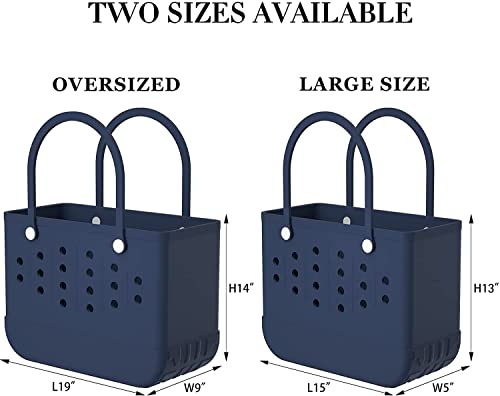 Oversized Rubber Beach Bags Waterproof Sandproof Outdoor EVA Portable Travel Bags Washable Tote Bag For Beach,Sports,Market (Khaki,Large)