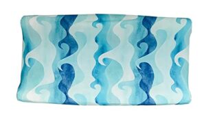 ocean wave fitted changing pad cover, made from viscose from bamboo and spandex material, fits standard changing pad, by florida kid co.