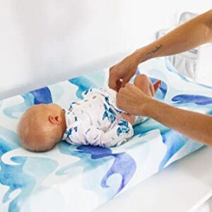 Ocean Wave Fitted Changing Pad Cover, Made from Viscose from Bamboo and Spandex Material, Fits Standard Changing Pad, by Florida Kid Co.