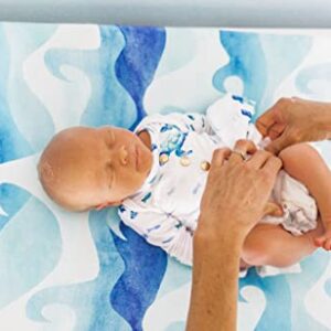 Ocean Wave Fitted Changing Pad Cover, Made from Viscose from Bamboo and Spandex Material, Fits Standard Changing Pad, by Florida Kid Co.