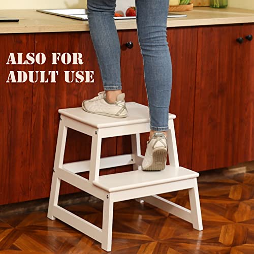 Kitchen Step Stool for Toddlers, Montessori Kids Learning Stool,Baby Standing Tower for Counter,Children Standing Helper-White