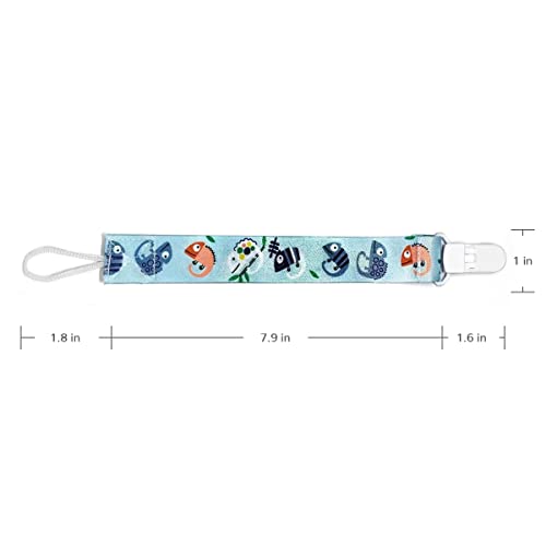 PandaEar 6 Pack Baby Pacifier Clips| Universal Neutral Pacifier Holder Binky Clips for Boys and Girls Teething| Most Pacifier Styles and Baby