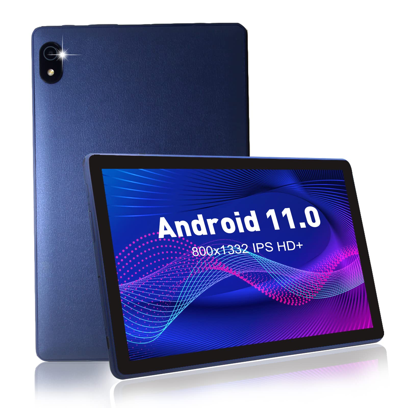 Android 11 Tablet 10 Inch, AX WiFi 6 Tablet+2.4&5GWifi,3GB RAM 32GB ROM Storage,IPS HD 1332x800 Screen,Quad Core Processor, 5MP+8MP Camera,Bluetooth 5.0,6000 mAh Battery,Leather Fine Grain(Blue)