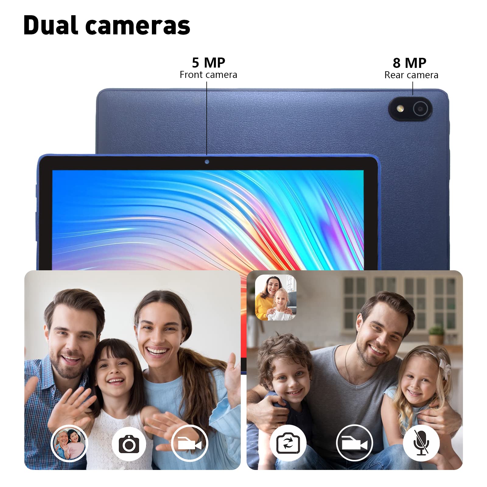 Android 11 Tablet 10 Inch, AX WiFi 6 Tablet+2.4&5GWifi,3GB RAM 32GB ROM Storage,IPS HD 1332x800 Screen,Quad Core Processor, 5MP+8MP Camera,Bluetooth 5.0,6000 mAh Battery,Leather Fine Grain(Blue)