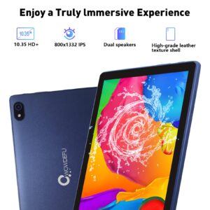 Android 11 Tablet 10 Inch, AX WiFi 6 Tablet+2.4&5GWifi,3GB RAM 32GB ROM Storage,IPS HD 1332x800 Screen,Quad Core Processor, 5MP+8MP Camera,Bluetooth 5.0,6000 mAh Battery,Leather Fine Grain(Blue)