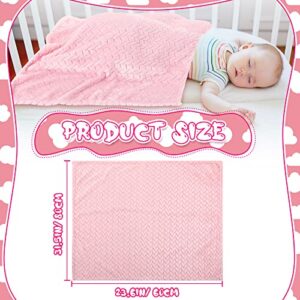 4 Pcs Baby Blanket Flannel, Cozy Throw Blanket for Newborn Infant Toddler Soft Warm Fleece Plush Sherpa Blanket Receiving Baby Blanket for Crib Stroller (Light Pink, 24 x 32 Inch)