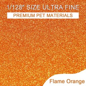 Ceya 3.5oz/ 100g Ultra Fine Glitter Powder Flame Orange Crafts Glitter 1/128” 0.008” 0.2mm for Slime Epoxy Resin Craft Tumbler Jewelry Nail Art Festival Makeup Scrapbook Painting Wedding Cards