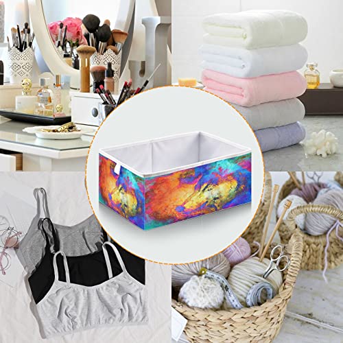 Wolf Portrait Cube Storage Bin Collapsible Storage Bins Waterproof Toy Basket for Cube Organizer Bins for Kids Girls Boys Toys Book Office Home Shelf Closet - 11.02x11.02x11.02 in