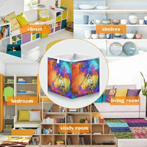 Wolf Portrait Cube Storage Bin Collapsible Storage Bins Waterproof Toy Basket for Cube Organizer Bins for Kids Girls Boys Toys Book Office Home Shelf Closet - 11.02x11.02x11.02 in