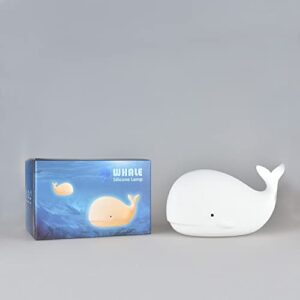 TriPro Whale Silicone Nursery Night Light Beach Room Decor Desk Lamp Toys,Bedroom Decorations Gifts for Toddlers,Girls And Boys ,Baby,Kids,Teens''