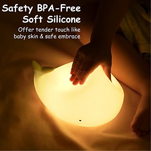 TriPro Whale Silicone Nursery Night Light Beach Room Decor Desk Lamp Toys,Bedroom Decorations Gifts for Toddlers,Girls And Boys ,Baby,Kids,Teens''