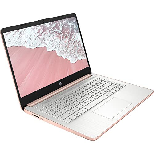 HP 2022 Premium 14-inch HD Thin and Light Laptop, Intel Quad-Core Processor, 8GB RAM, 64GB Storage, Long Battery Life, Webcam, Bluetooth, HDMI, Wi-Fi, Rose Gold, Windows 11 + 1 Year Microsoft 365