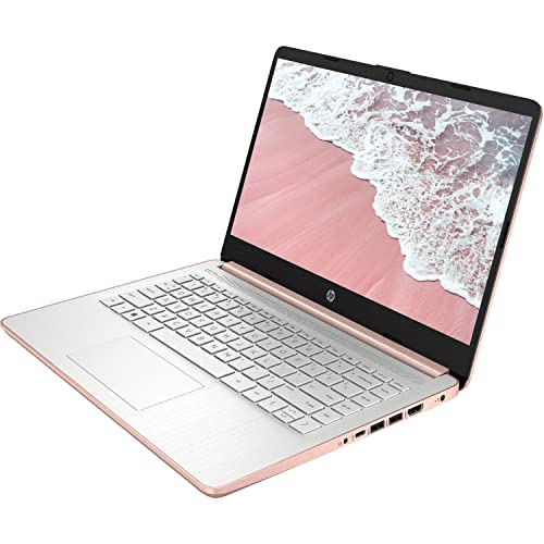 HP 2022 Premium 14-inch HD Thin and Light Laptop, Intel Quad-Core Processor, 8GB RAM, 64GB Storage, Long Battery Life, Webcam, Bluetooth, HDMI, Wi-Fi, Rose Gold, Windows 11 + 1 Year Microsoft 365