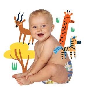 Hello Bello Premium Baby Diapers I Affordable Hypoallergenic and Eco-Friendly Absorbent Diapers for Babies and Kids I Size Newborn I Safari Design I 34 Count