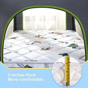 Foldable Pack and Play Mattress Topper Fits for Graco & Baby Trend &Pamo Babe Playard, Comfort and Breathable Pack N Play Mattresses Pad, Firmness Playard Mattress ，Premium Foam Playpen Mattresses